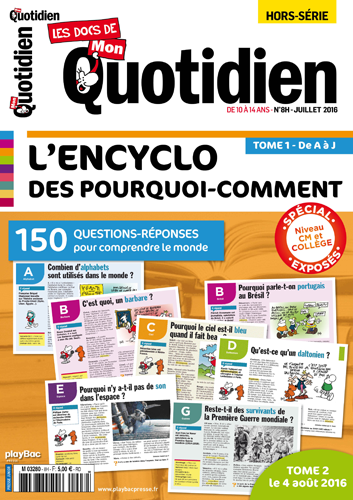 Magazines Mon Quotidien, des fiches exposés pour les enfants dès l'âge ...